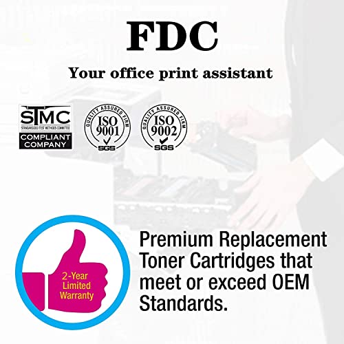 FDC Compatible 106R01597 106R01594 106R01595 106R01596 Toner Cartridge Replacement for Xerox Phaser 6500 WorkCentre 6505 Printers (4 Colors)