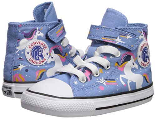 Converse Baby-Girl's Chuck Taylor All Star 1V Unicons Sneaker, Light Blue/Black/White, 3 M US Infant