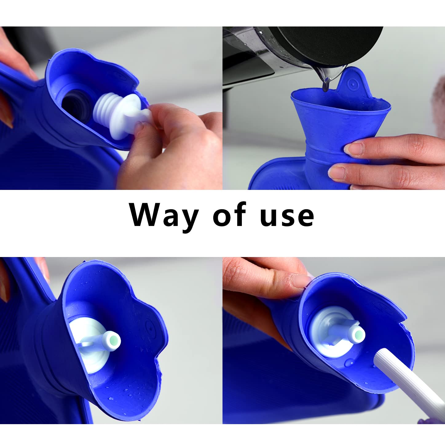 2 L Enema Bag ,Coffee Enema Bag Kit with 5.0 ft. Long Silicone Hose ,2 Multi-Size Reusable Tips, Controlable Water Flow Valve- Coffee, Shower, Douche & Home Adult Enema Kit(Blue)