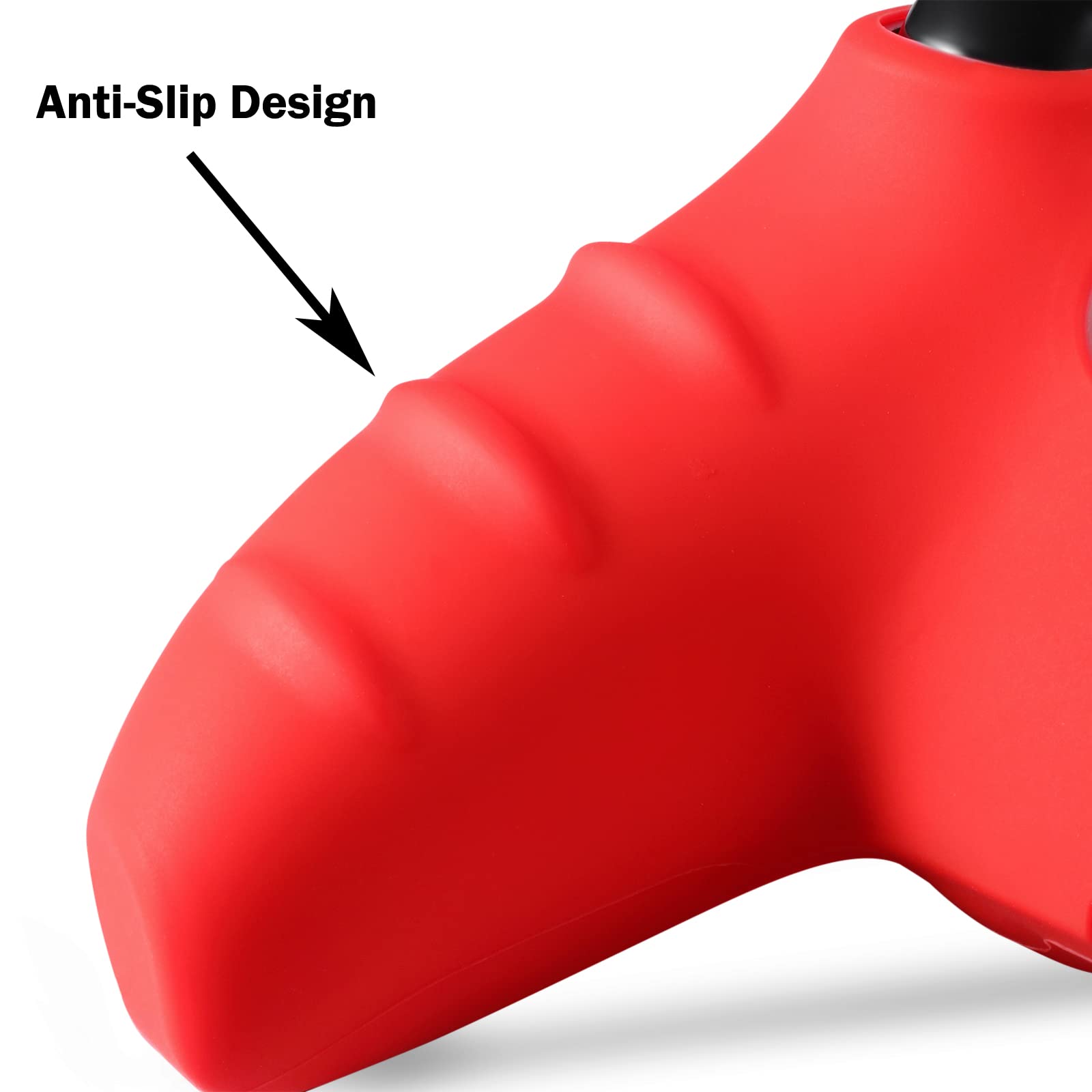 3 Pack Red Black Blue PS5 Silicone Controller Skin Cover with 10 x FPS PRO Thumb Grips Cap