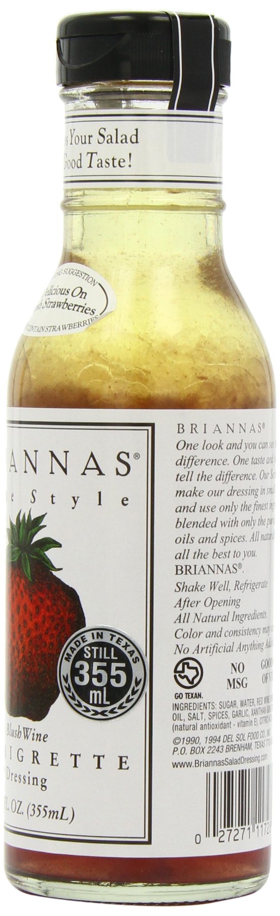 Brianna's Blush Wine Vinaigrette, 12-Ounce Bottles (Pack of 6)