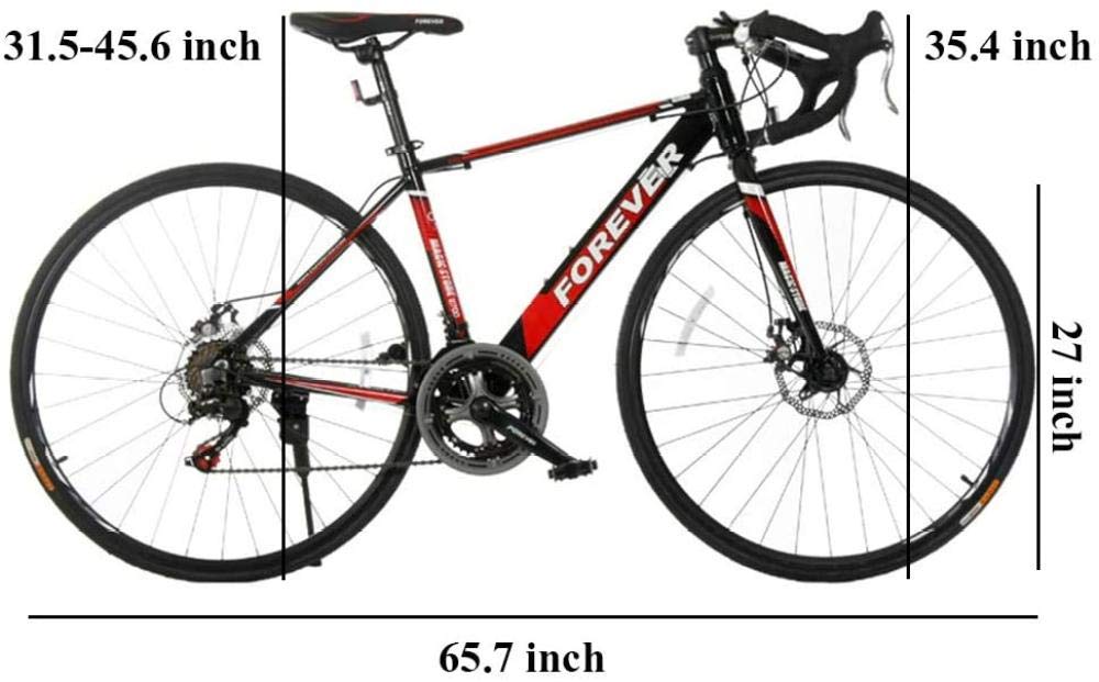 27" Wheel Adults Bike 14 Speed Gears Adult Disc Brakes Lightweight Adjustable Seat & Handlebar, Wheels/Red Red
