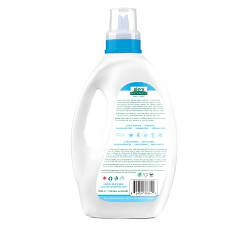 Aleva Naturals Gentle Baby Laundry, Effective Plant based Formula, Laundry Liquid, Fragrance Free, Tough on Stains and Dirt, Sensitive Skin friendly (40 Loads) - 40 fl. oz, 1.2 L