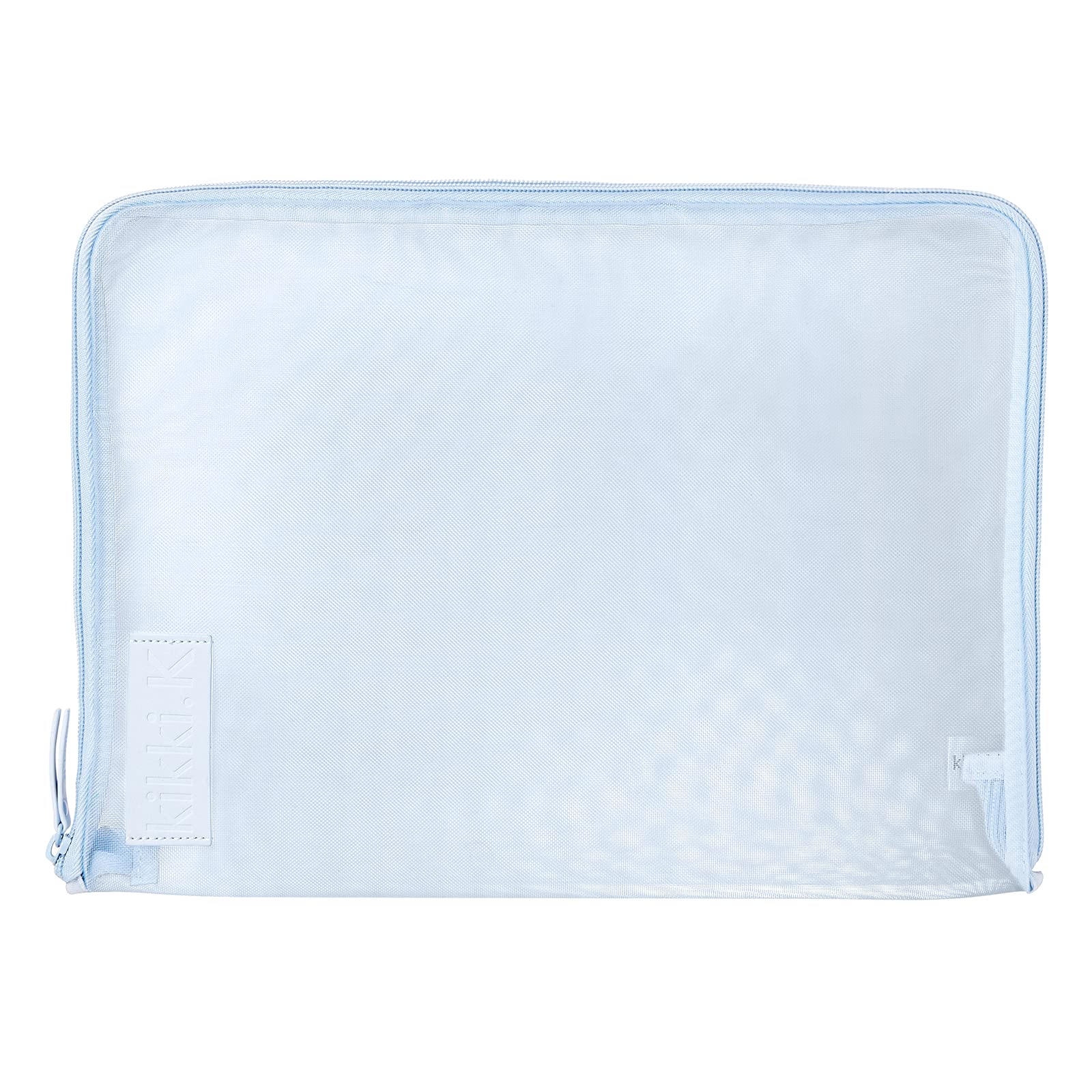 13" Designer Mesh Laptop Sleeve in Bluebell to Keep Laptop Safe. Debossed kikki.K Logo and Matching Bluebell Zipper Closure. Everyday by kikki.K