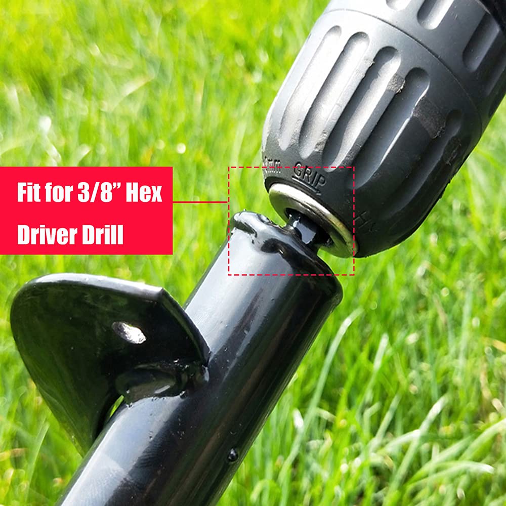 Jayzod Auger Drill bit for Planting 1.6”X10"&4”X12"&3.5”X20"Black Garden Auger Spiral Drill Bit,Bulb & Bedding Drill Augers,Plants Drill bit for 3/8” Hex Drive Drill