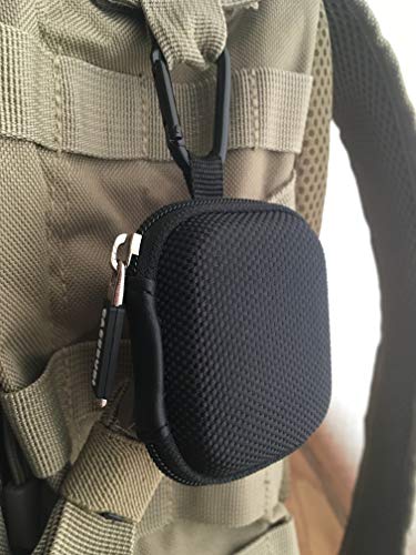 CASEBUDi Tough Travel Case for Apple AirPods | Key Ring and Carabineer | Use as Keychain | Sturdy, Stylish, Ballistic Nylon, Impact Protection for Travel or Storage (Cool Grey)