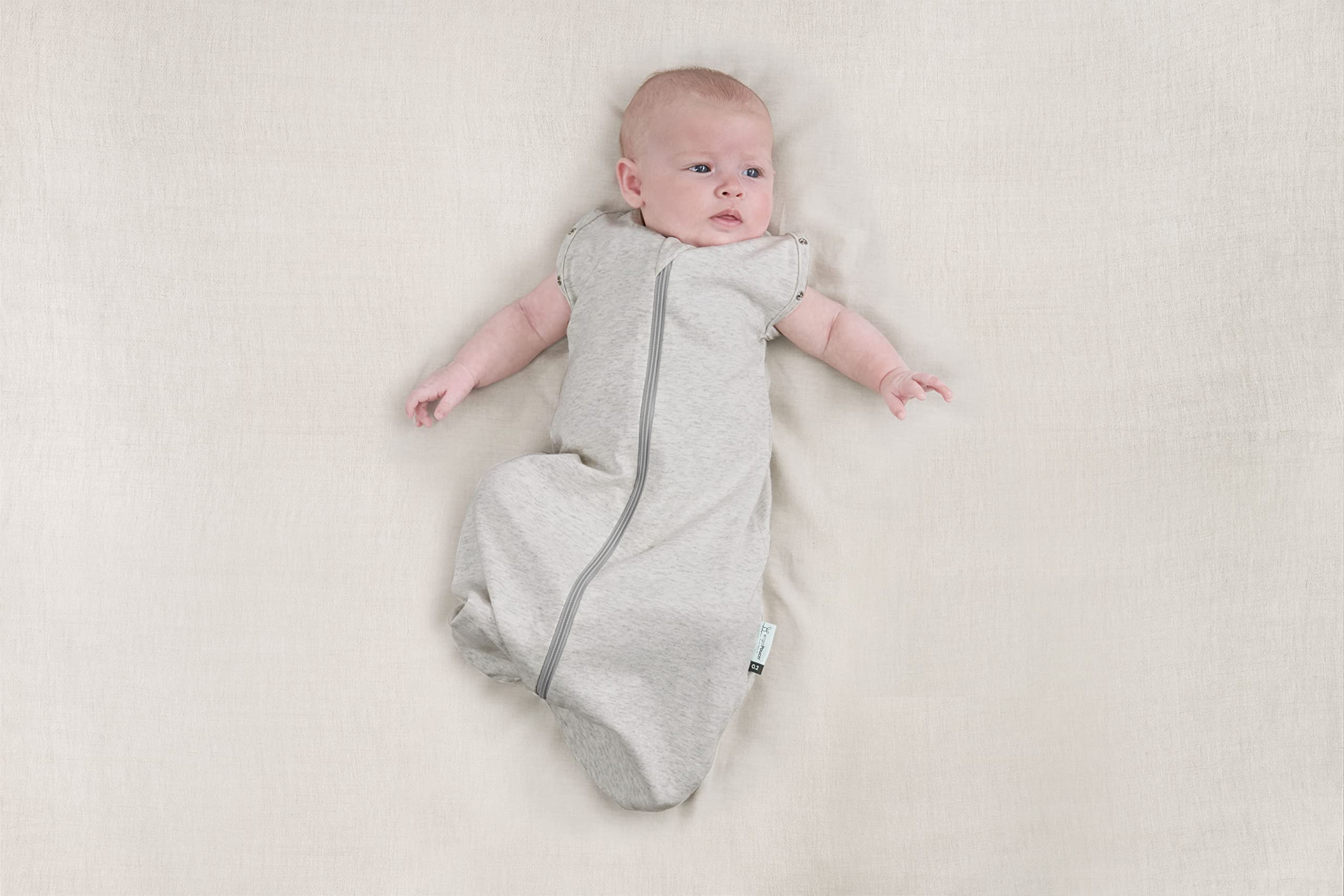 ergoPouch 0.2 TOG Cocoon Baby Sleep Sack 0-3 Months, Swaddle Sleeping Bag, Temperature Control Wearable Blanket (Grey Marle)