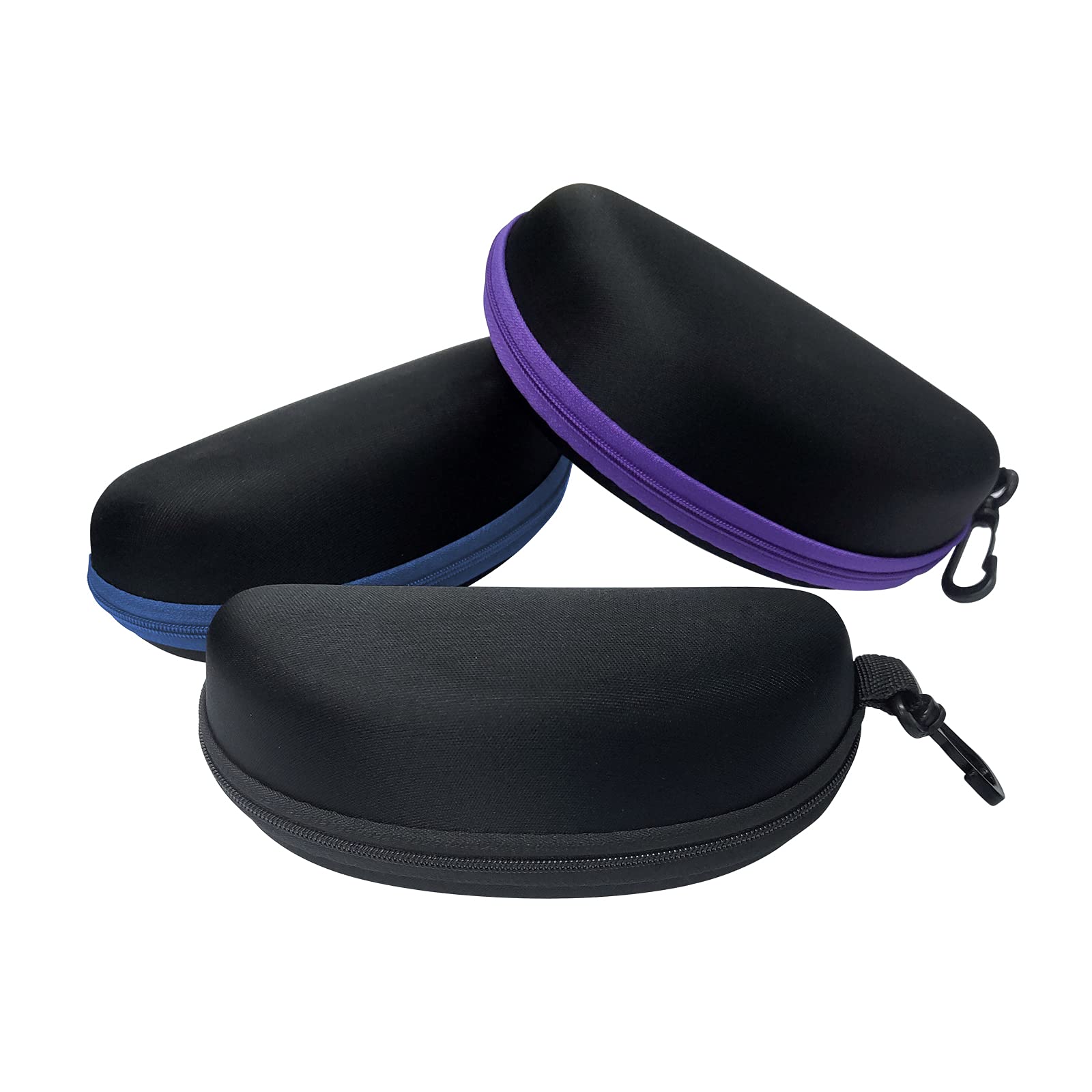 3 Pack Sunglasses Case for Women and Men, Portable Travel Large Eyeglasses Case/Safety Glasses Case/ 3D Glasses Case or Reading Glasses Case, 3 Pack