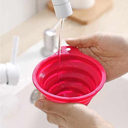 Snowyee Funnels for Filling Bottles, Collapsible Wide Mouth Water Bottle Kitchen Silicone Funnel (3 in 1 Set/Red)