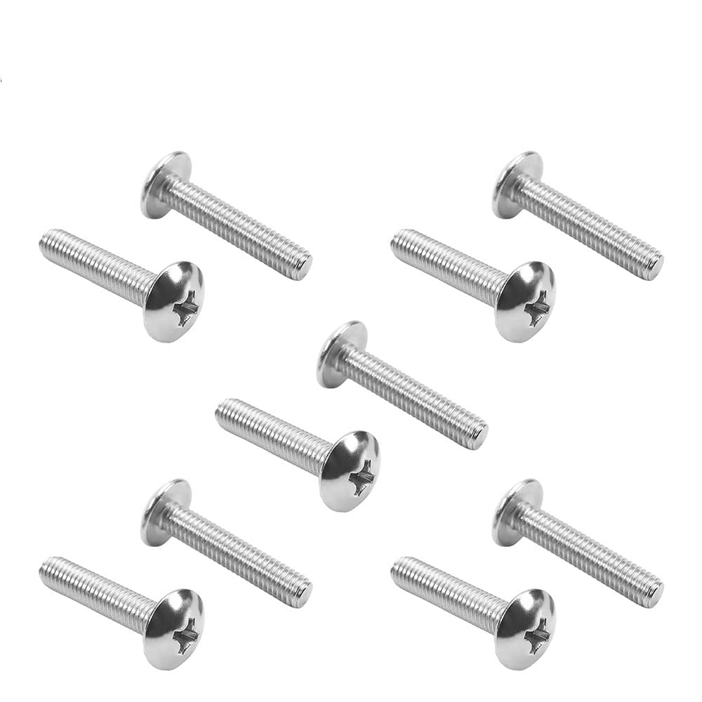 Juvielich 20Pcs M6x16mm Machine Screws Phillips Cross Truss Head Screw Fully Thread 304 Stainless Steel Round Head Screws Fasteners Bolts for Fixing Component,Industrial and Construction Fasteners