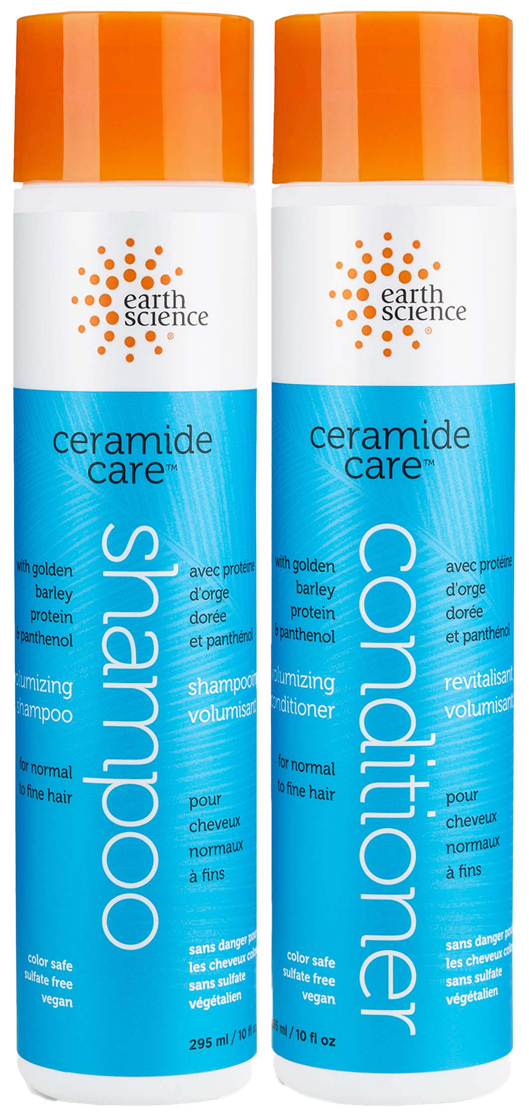 EARTH SCIENCE Ceramide Care Volumizing Shampoo & Conditioner Bundle (Cardamom Scent, 10 oz.)