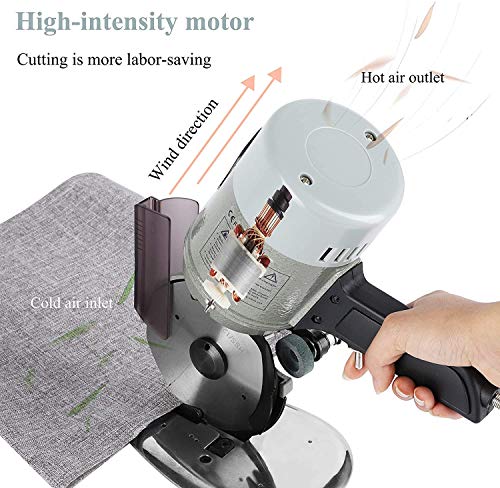 CGOLDENWALL YJ-125A Octagonal Electric Fabric Cutter Cloth Cutting Machine Electric Scissors for Cloth Textiles Paper Leather Rubber and Carpet With Sharpening Device & Blade Diameter 125mm 110V