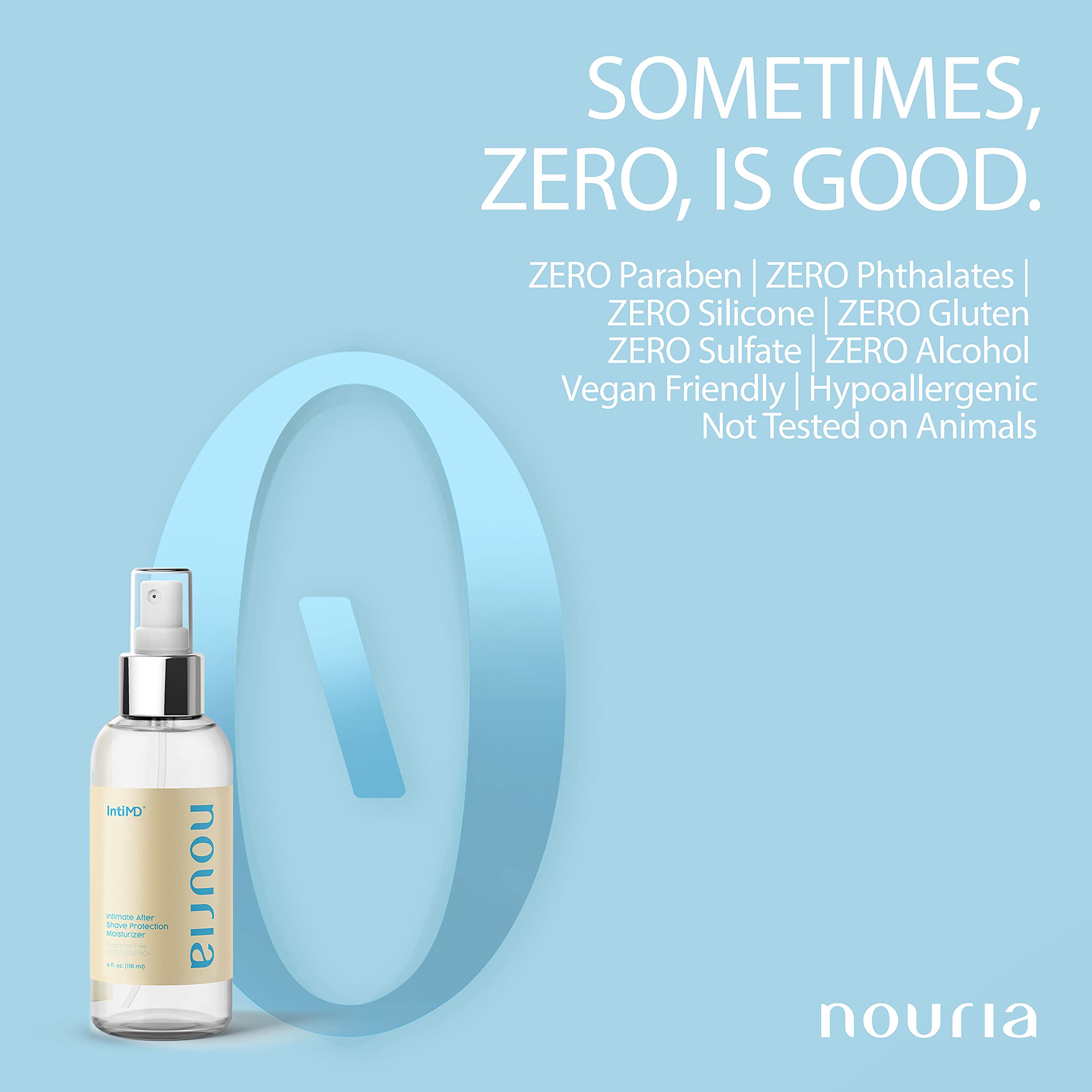 NOURIA Intimate After Shave Protection Moisturizer By Coochy Plus - FRAGRANCE FREE: Delicate MOISTURIZING PLUS Soothing Mist For The Pubic Area & Armpits – For Razor Burns, Itchiness & Ingrown Hairs