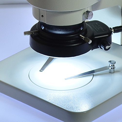 Black 144 LED Bulb Microscope Ring Light Illuminator Adjustable Bright Lamp + Adapter