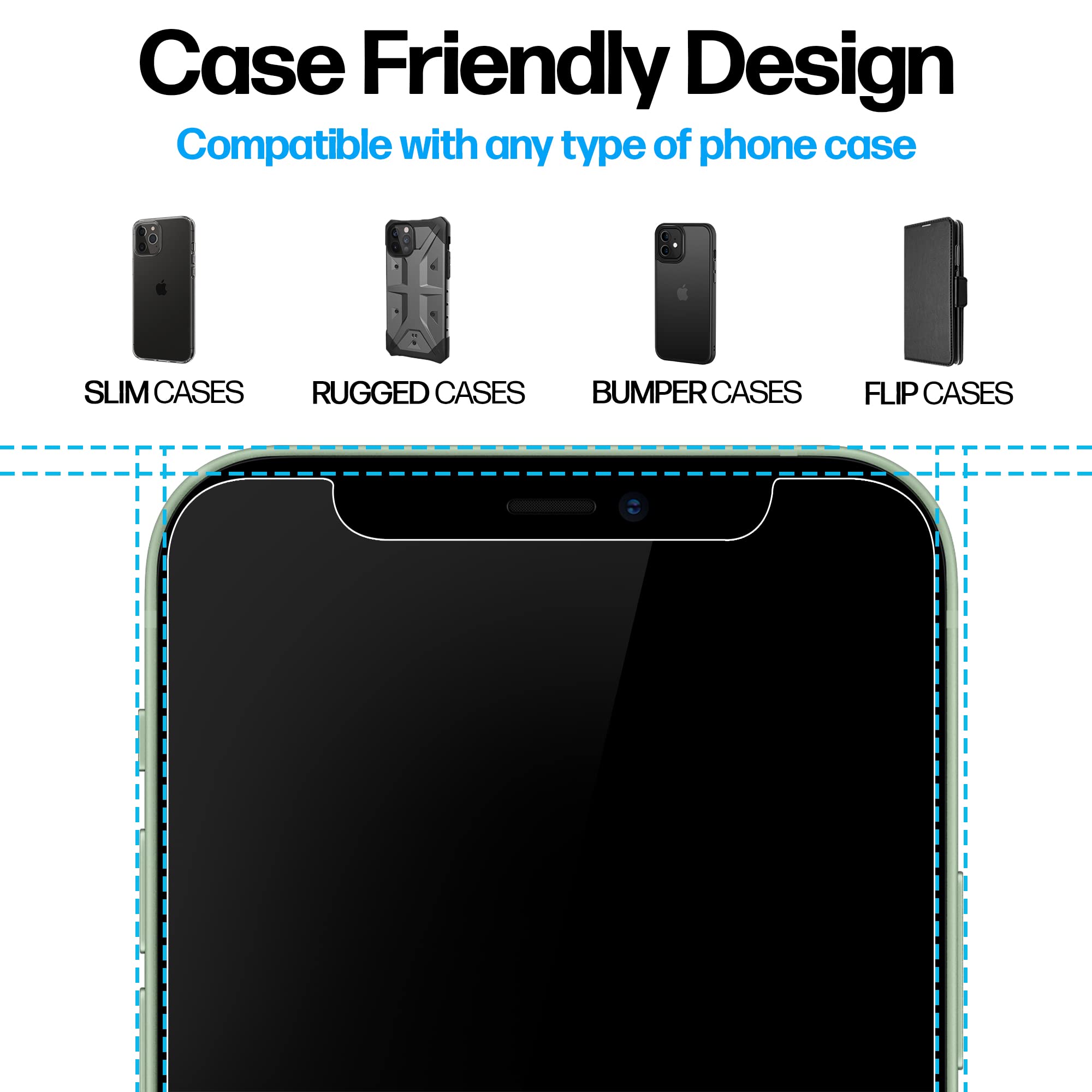Power Theory 2-Pack Screen Protector for iPhone 12 Mini Premium Shatter Resistant Tempered Glass [9H Hardness], Easy Install Kit, 99.99% HD Clear, Bubble Free, Case Friendly, Anti-Scratch, Anti-Smudge