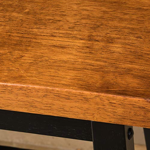 Christopher Knight Home Pomeroy 24" Saddle Benches, 2-Pcs Set, Walnut / Black