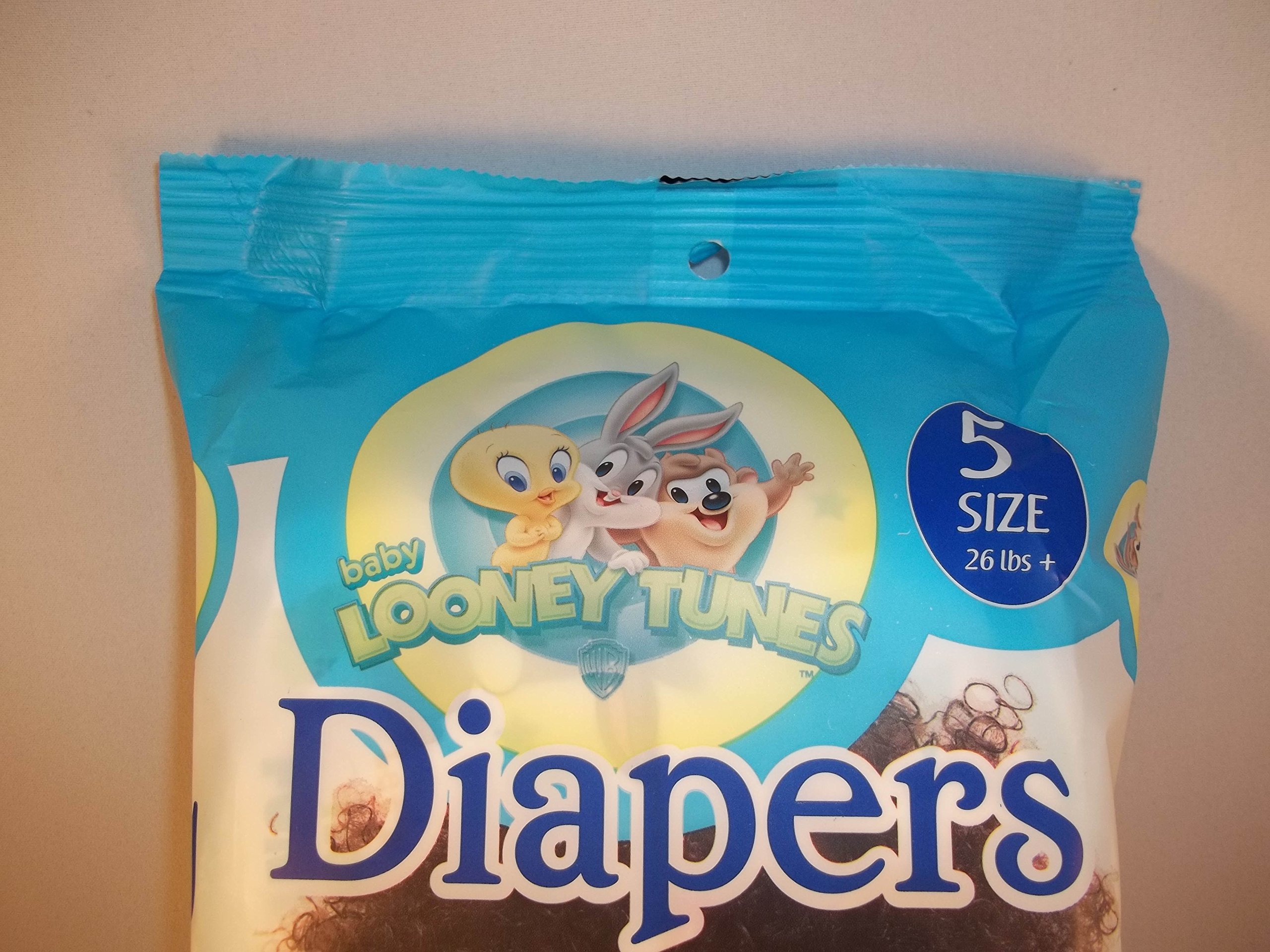 Baby Looney Tunes Size 5 Diapers (4 Count) Bugs Bunny Tweety Bird Licensed
