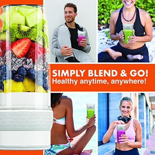 Bionic Blade Personal Blender 490mL, Cordless, Rechargeable 18,000 RPM Portable Blender for Shakes and Smoothies Mini Blender Portable 8.6" Tall, Seen On TV (Gunmetal)