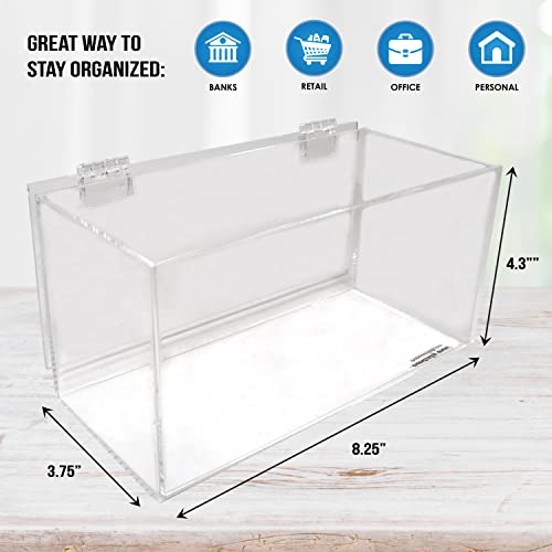 Essentially Yours Face Mask Dispenser | Acrylic Mask Box with Cover for Storing and Dispensing Personal Face Masks (Clear)