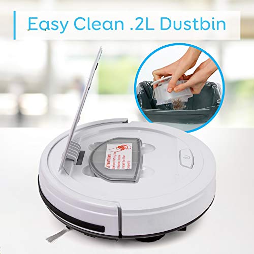 Automatic Smart Robot Vacuum Cleaner - Upgraded Lithium Battery 90 Min Run Time - Bot Self Detects Stairs Pet Hair Allergies Friendly Robotic Home Cleaning Automation for Carpet Hardwood Floor