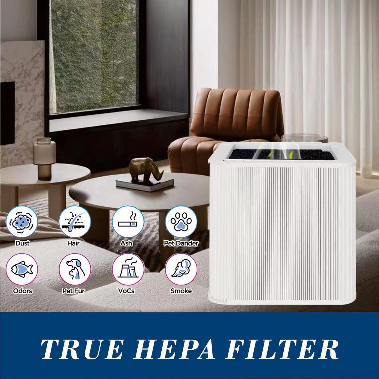 2 Pack 211+ Replacement Filter Compatible with Blueair Blue Pure 211+ and Max Air Purifier, Foldable Particle and Activated Carbon Filter