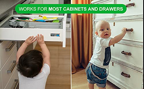 Baby Proofing Magnetic Cabinet Locks - Safeasy Adhesive Children Safety Magnet Drawers Latches (2)
