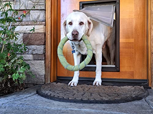 Endura Flap Single Flap Pet Door for Doors | All-Weather Insulated Flap | Durable Aluminum Frame with Secure Locking Cover | Interior and Exterior Door Installations | Black, Large, Single Flap