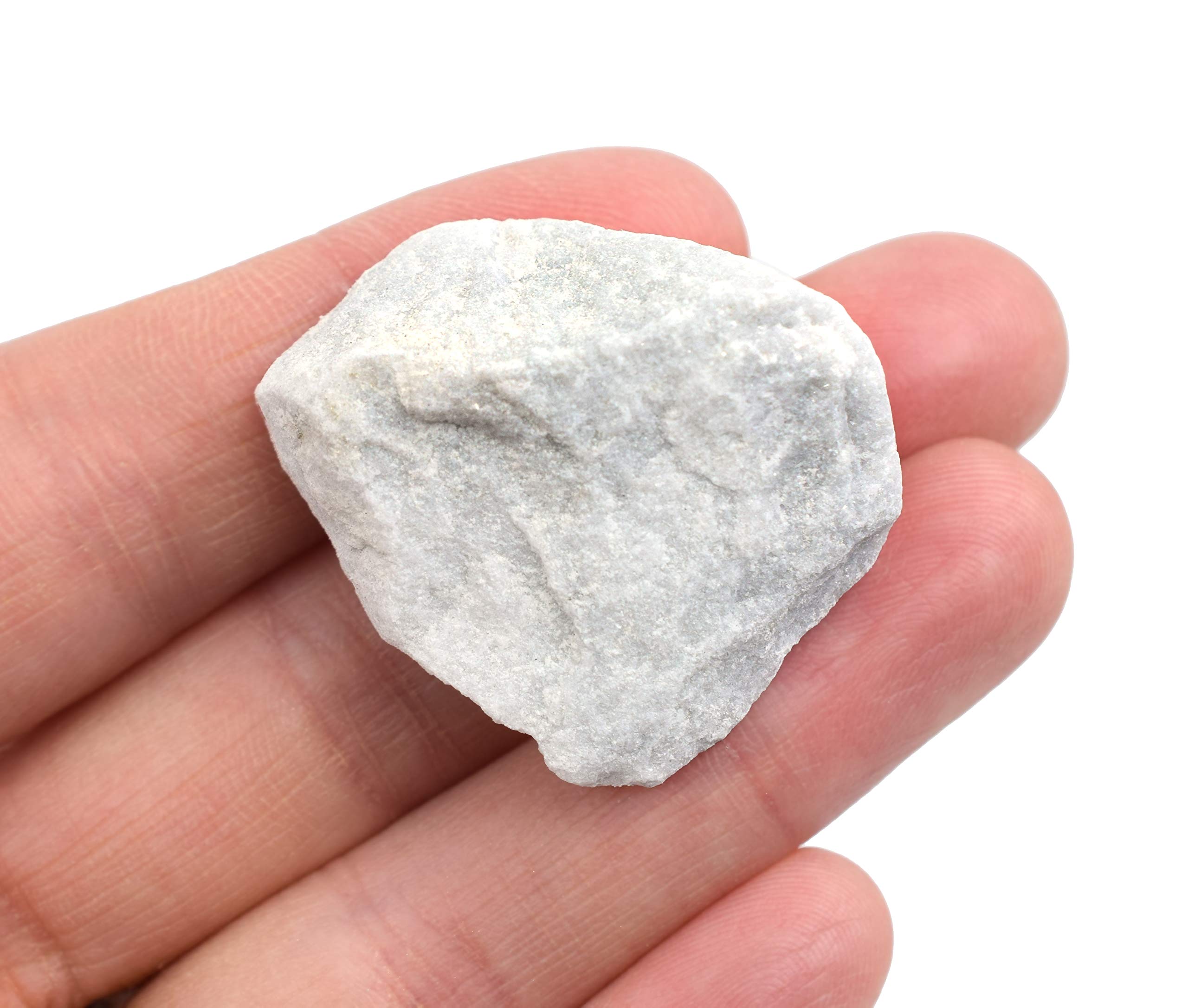 EISCO 6PK Coarse White Marble, Metamorphic Rock Specimens - Approx. 1" - Geologist Selected & Hand Processed - Great for Science Classrooms - Class Pack