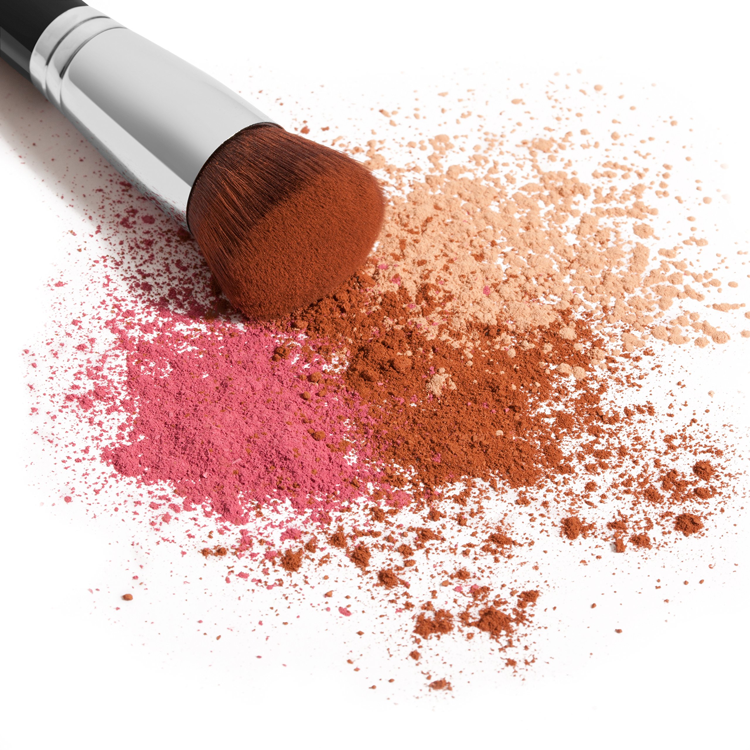 BEST ROUND KABUKI MAKEUP BRUSH for Liquid, Cream Mineral, & Powder Foundation & Face Cosmetics - Prime Quality Design - Carrying Case & E-Book Included