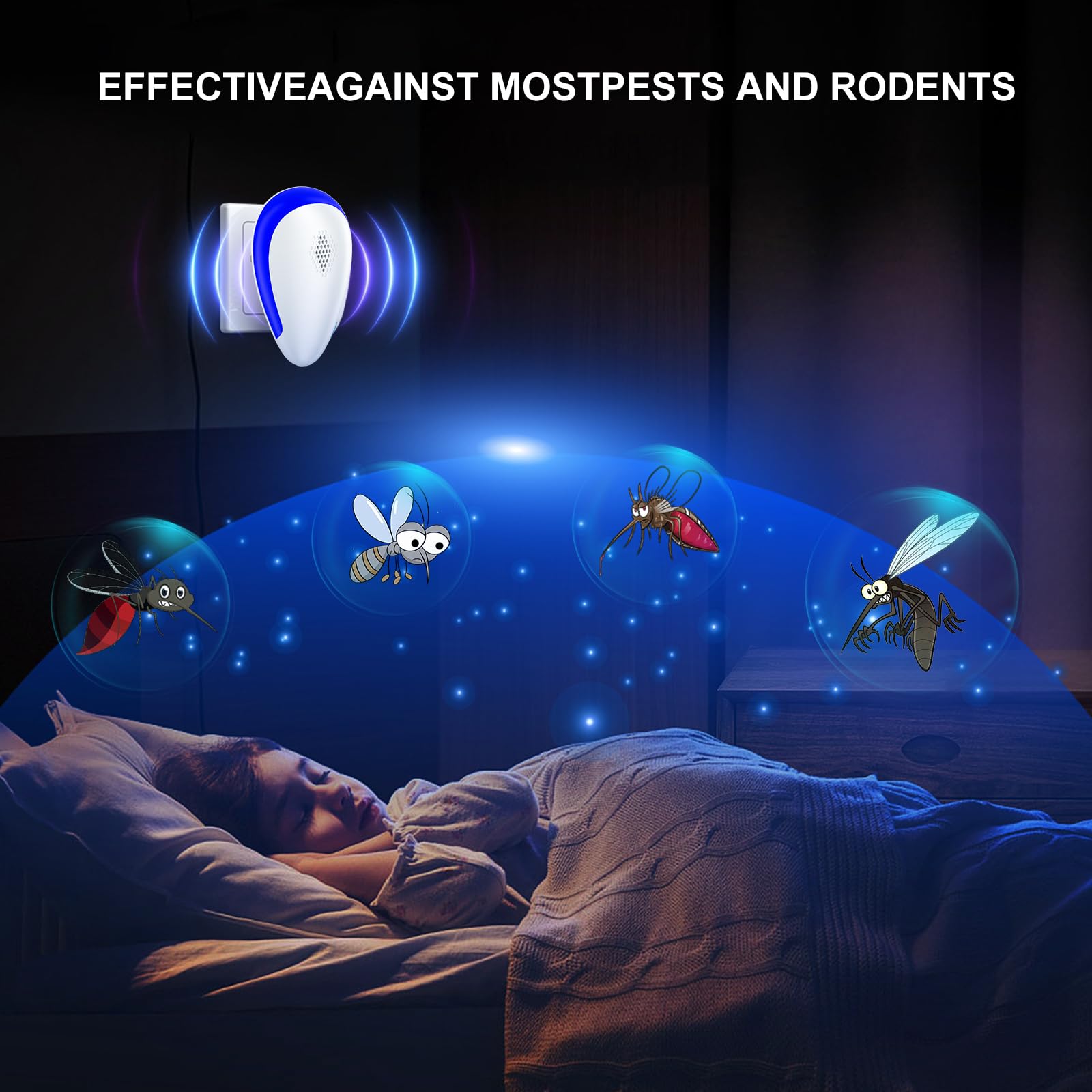 2024 Upgraded Ultrasonic Repeller 2 Packs, Indoor Ultrasonic Repellent Insect Defense for Bugs for Roach, Rodent, Mouse, Bugs, Ant, Mosquito, Mice, Spider, Electronic Plug in Pest Control