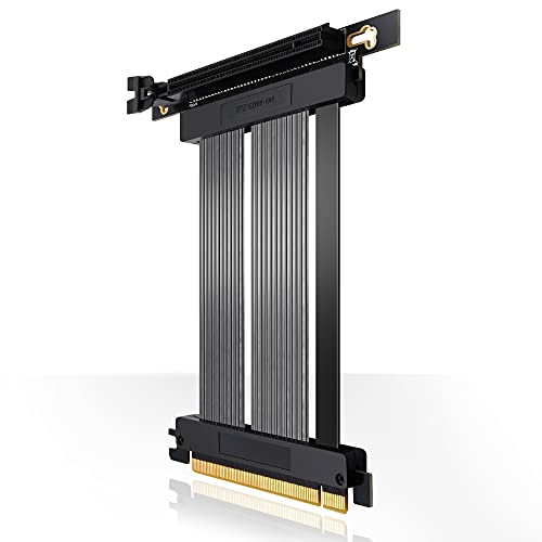 EZDIY-FAB [20cm] PCIE 4.0 16x Extreme High Speed Riser Cable PCI Express Port GPU Extension Card-Right Angle Connector