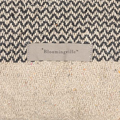 Bloomingville Recycled Cotton Blend Pillow with Tassels, Grey