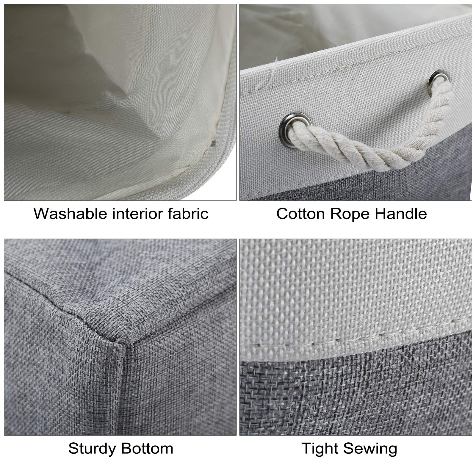 Patioer Large Fabric Storage Cubes 13X13 Foldable Cube Storage Bins Organizer Set of 3 Shelf Baskets with Sturdy Cotton Carry Handles for Baby Nursery Closet Shelves Organization
