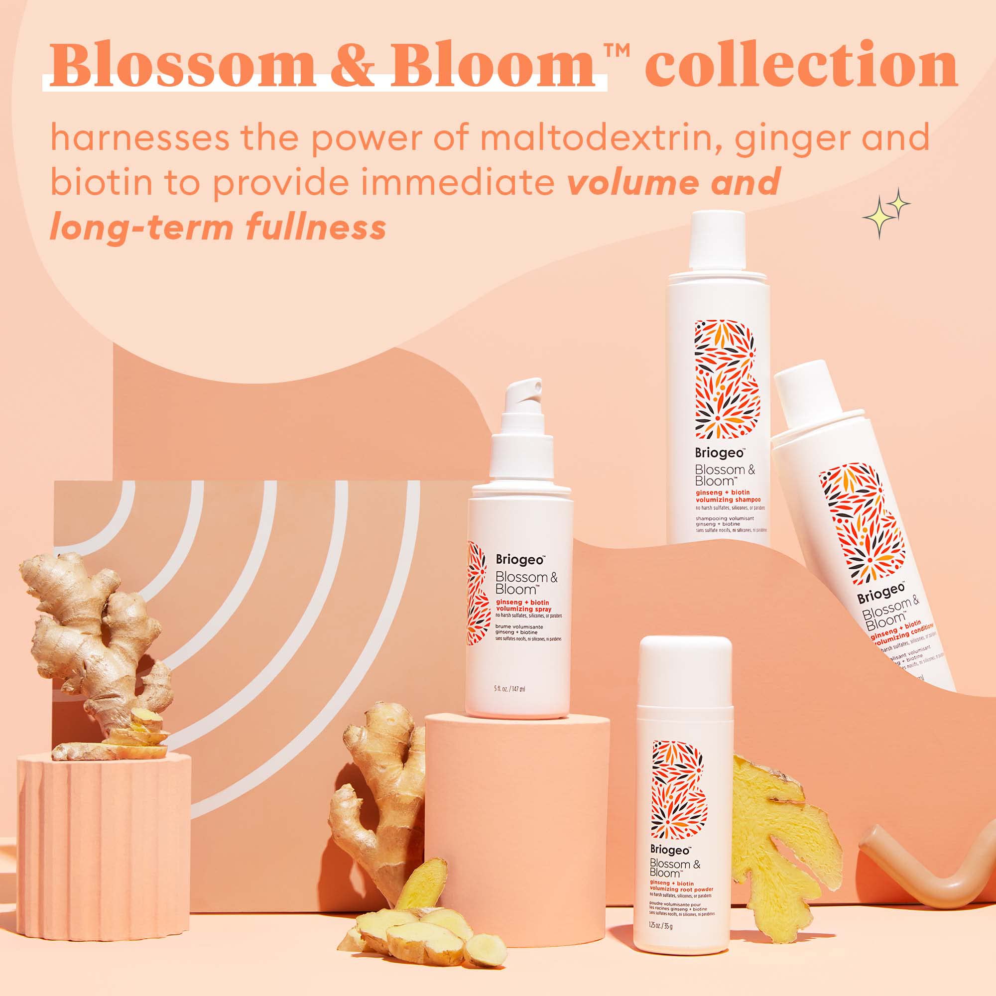 Briogeo Blossom & Bloom Ginseng + Biotin Volumizing Conditioner, Vegan, Phalate & Paraben Free, 8 oz