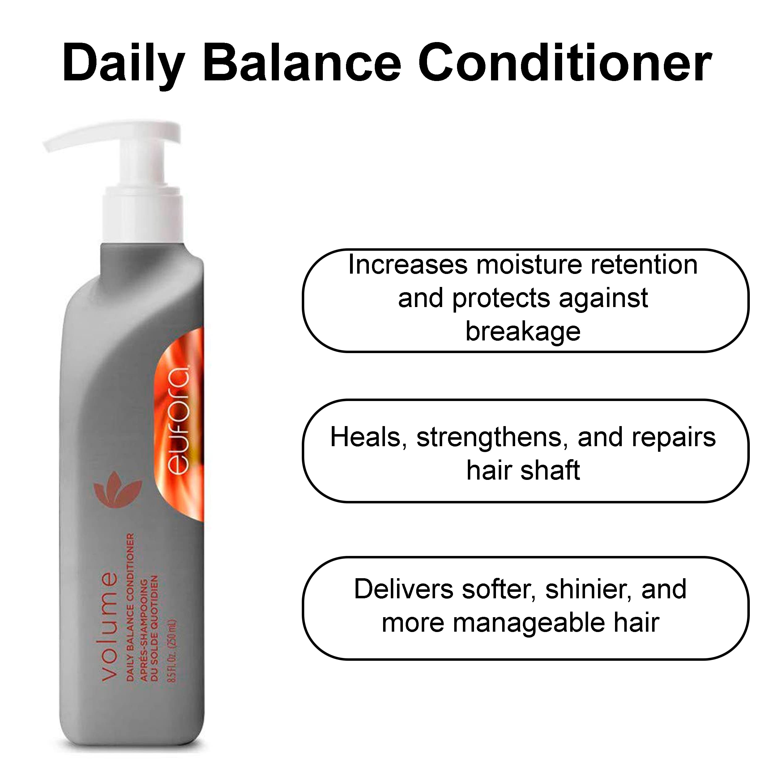 Eufora Volume Volumizing Shampoo & Daily Balance Conditoner 8.45 Oz Each with Beautify Comb