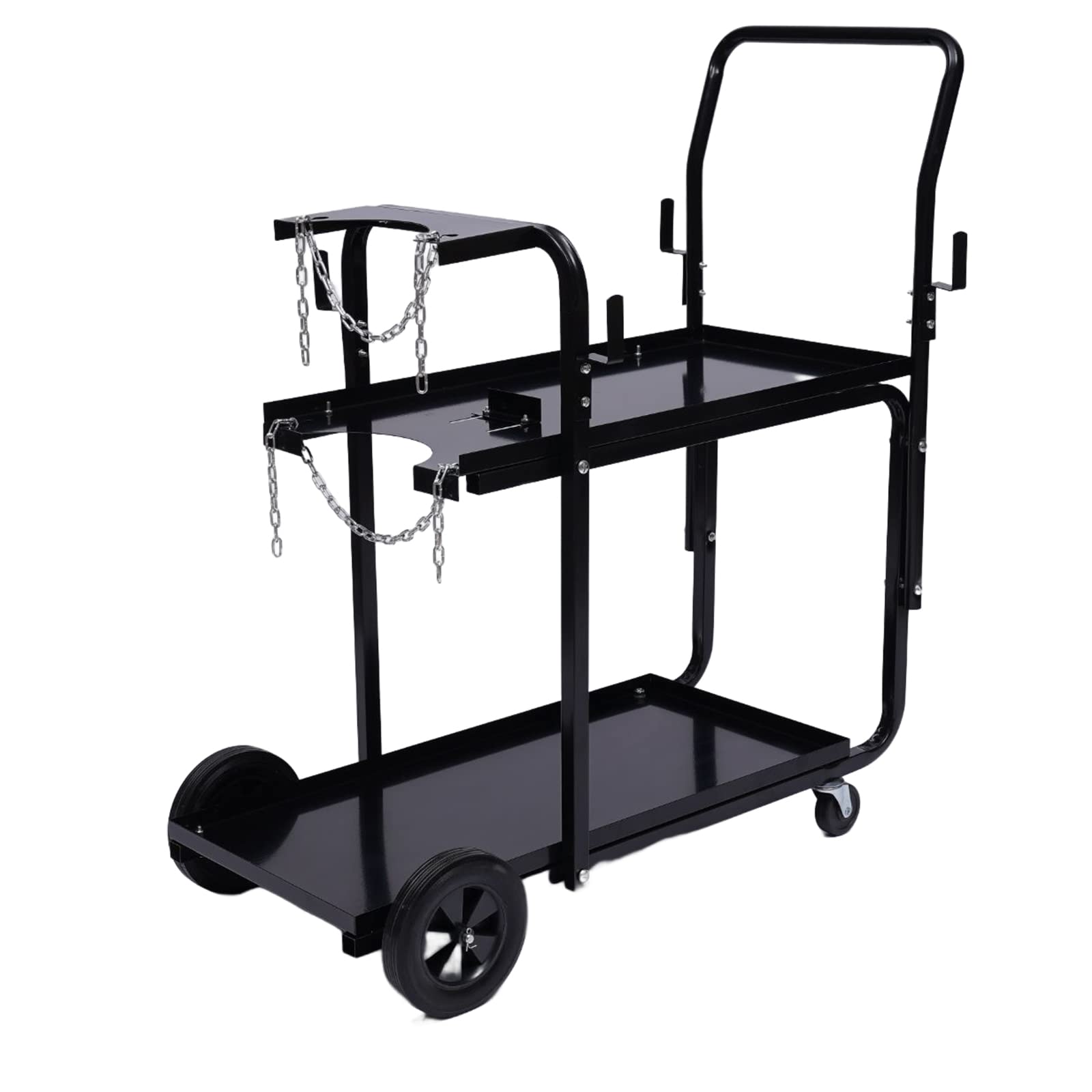 2-Tier Portable Welding Cart Welder Heavy Duty Welding Trolly Cart with 100kg/220lbs High-Load Capacity, Easy to Move Trolley Workshop Organizer for Home Garages Workshops Repair Store