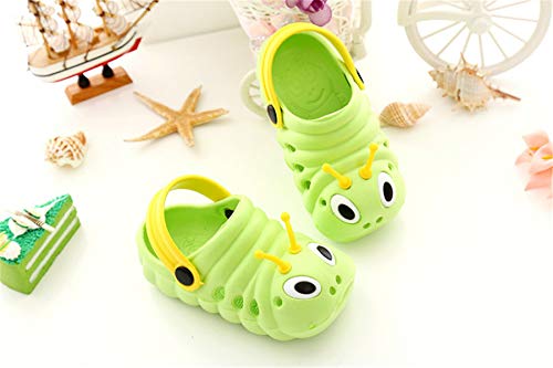 TMEOG Baby Sandals, Boys Girls Sandals Clogs Cute Caterpillar Slip On Lightweight Kid's Beach Slipper (Fruit Green, 2_years)
