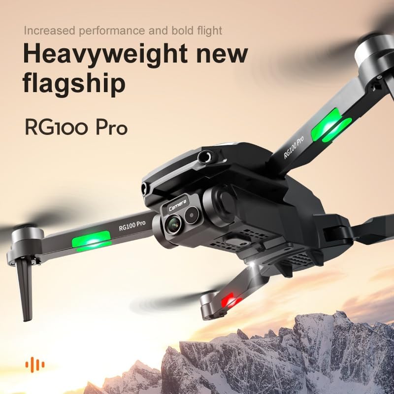 Asiasioc Dual 4K Hd FPV Camera Drone Dual Camera Three Side Obstacle Avoidance Brushless 2.4G WiFi Foldable RC Quadcopter FPV Helicopter