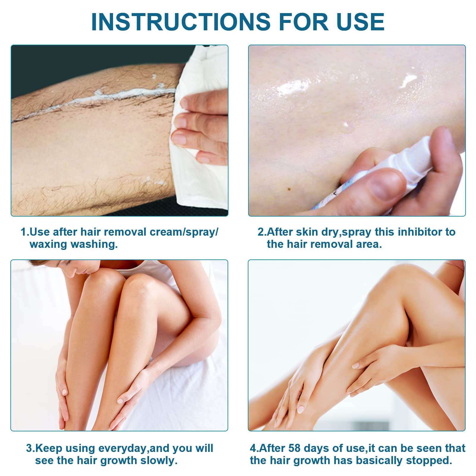 Hair Growth Inhibitor Spray - Permanent Hair Removal for Underarm, Arm, Leg, Bikini Areas for Women and Men, 20ML