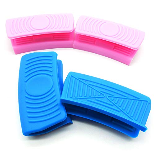 2 Pairs Silicone Assist Handle Holder Grip,Heat Resistant Scald-Proof Insulated Sleeves Cover Tools for Hot Frying Pans, Griddles, Skillets, Oven Trays (Model-1)