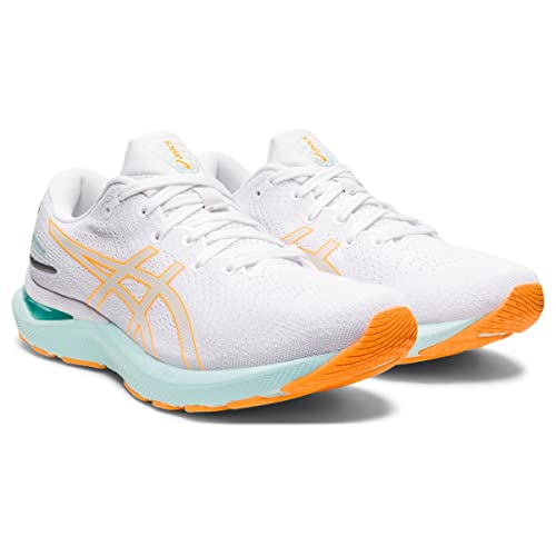 ASICS Women's Gel-Cumulus 24 Running Shoes, 8.5, White/Orange POP