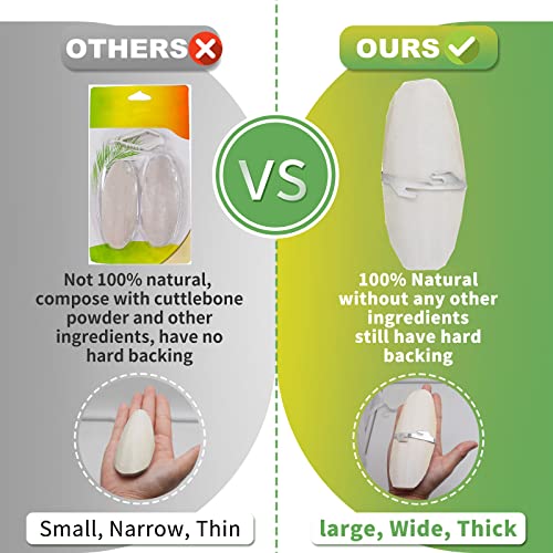 Jmxu's 5"-5.5" Bird Cuttlebone for Parakeets, Cuddle Bone with Metal Holder, Chewing Cuttlefish Bone for Sharp Beaks, Natural Birds Calcium Suitable for Parrots Cockatiels Budgie(6 Pack)