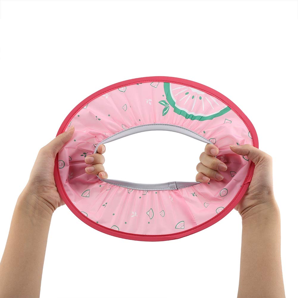 Baby Shower Cap, Baby Kids Shampoo Cap Waterproof Cloth Kids Bathing Shower Cap Bathing Protection Hat(Pink)