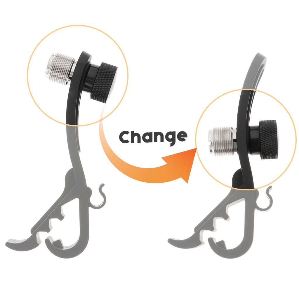 Alnicov Black Drum Mic Shockproof Clamp Metal Movable Mount Kit Hard Groove Gear Universal Mic Clip Adjustable