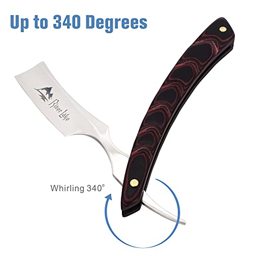 Professional Men's Straight Razor Barber Straight Edge Folding Razor (Red Handle Razor)