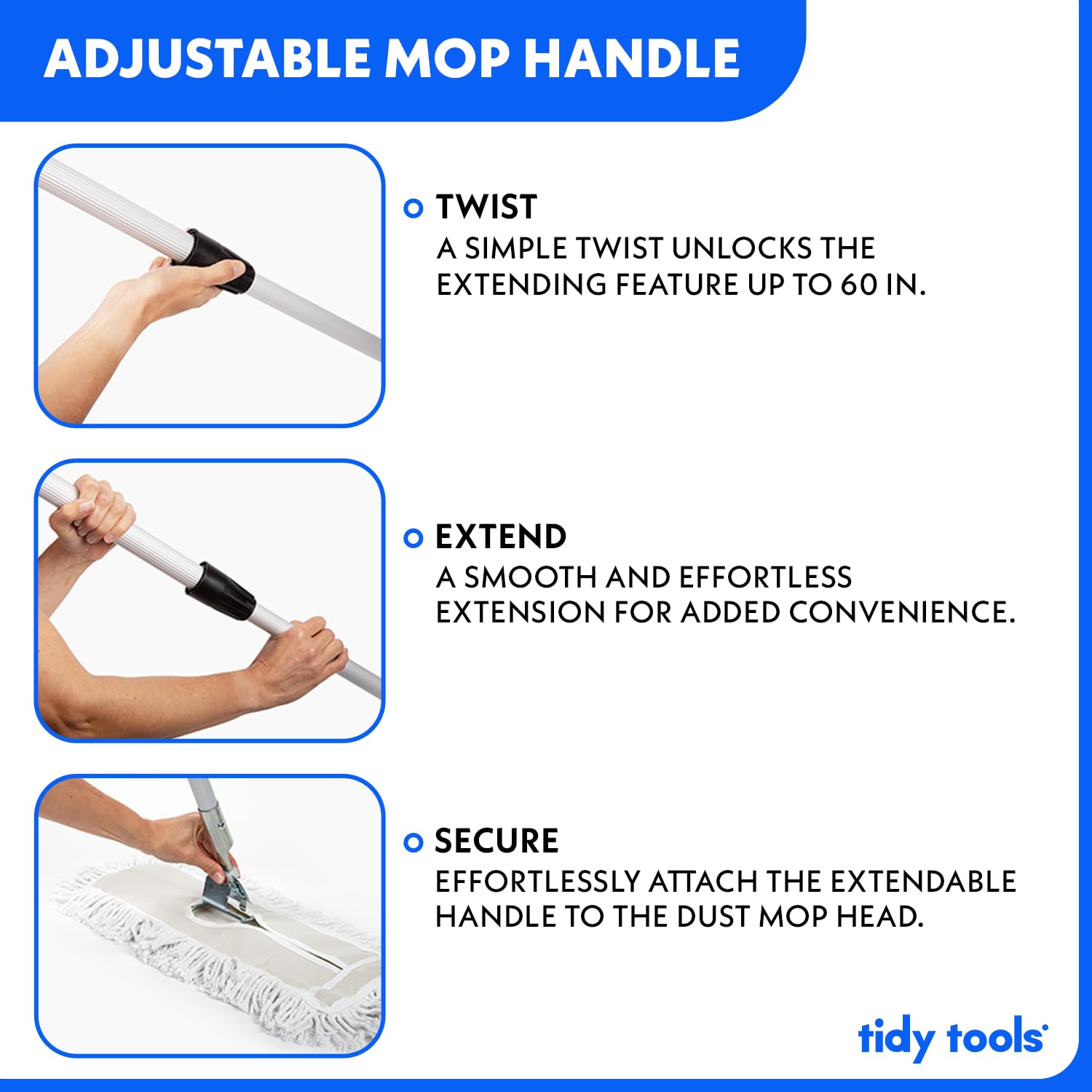 24 Inch White Dust Mop with Metal Handle and 24 Inch Dust Mop Refill Bundle - 1 Mop Sets and 4 Refills