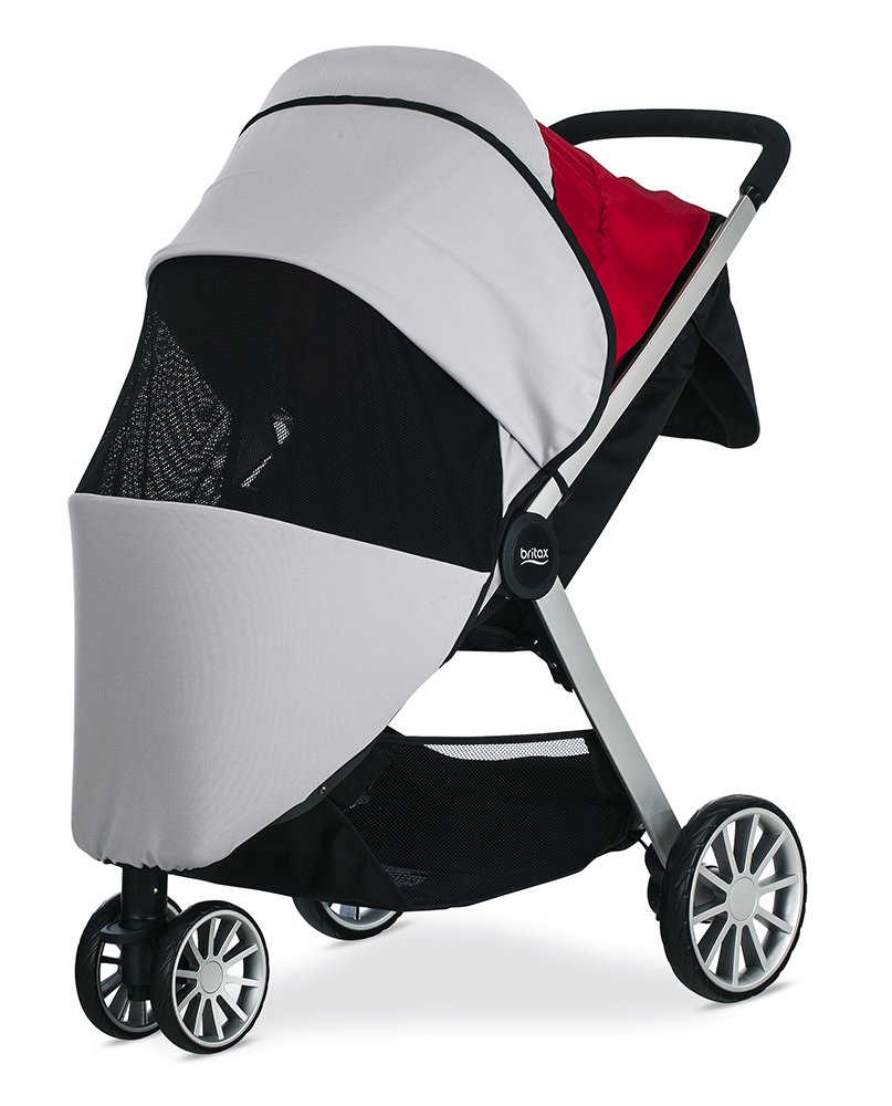 Britax B-Lively Stroller UPF 50+ Sun and Bug Cover | Full Ventilation Netting + Encloses Front and Sides of Stroller