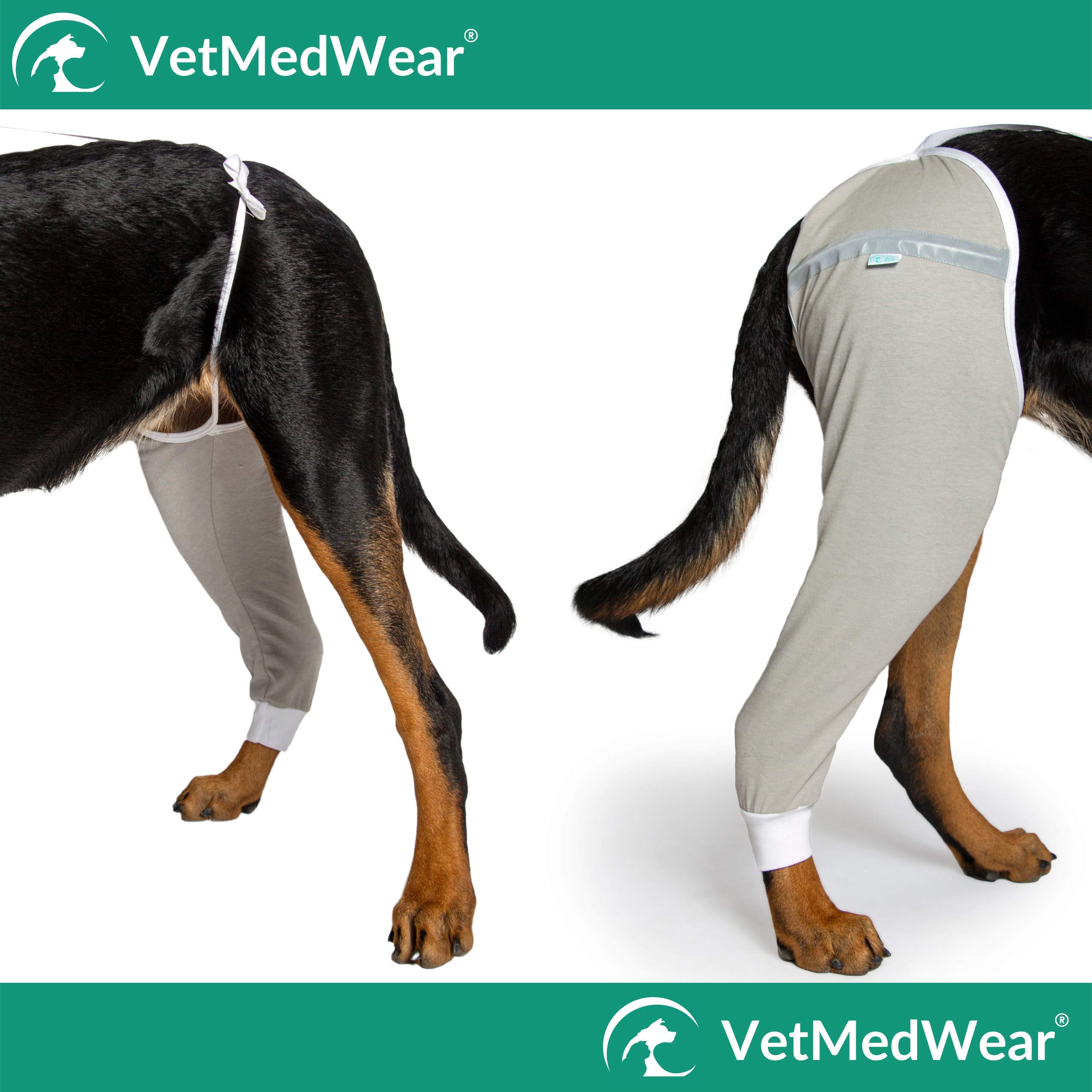 After Surgery Wear Hip and Thigh Wound Protective Sleeve for Dogs. Dog Recovery Sleeve. Recommended by Vets Worldwide (X-Large, Gray)