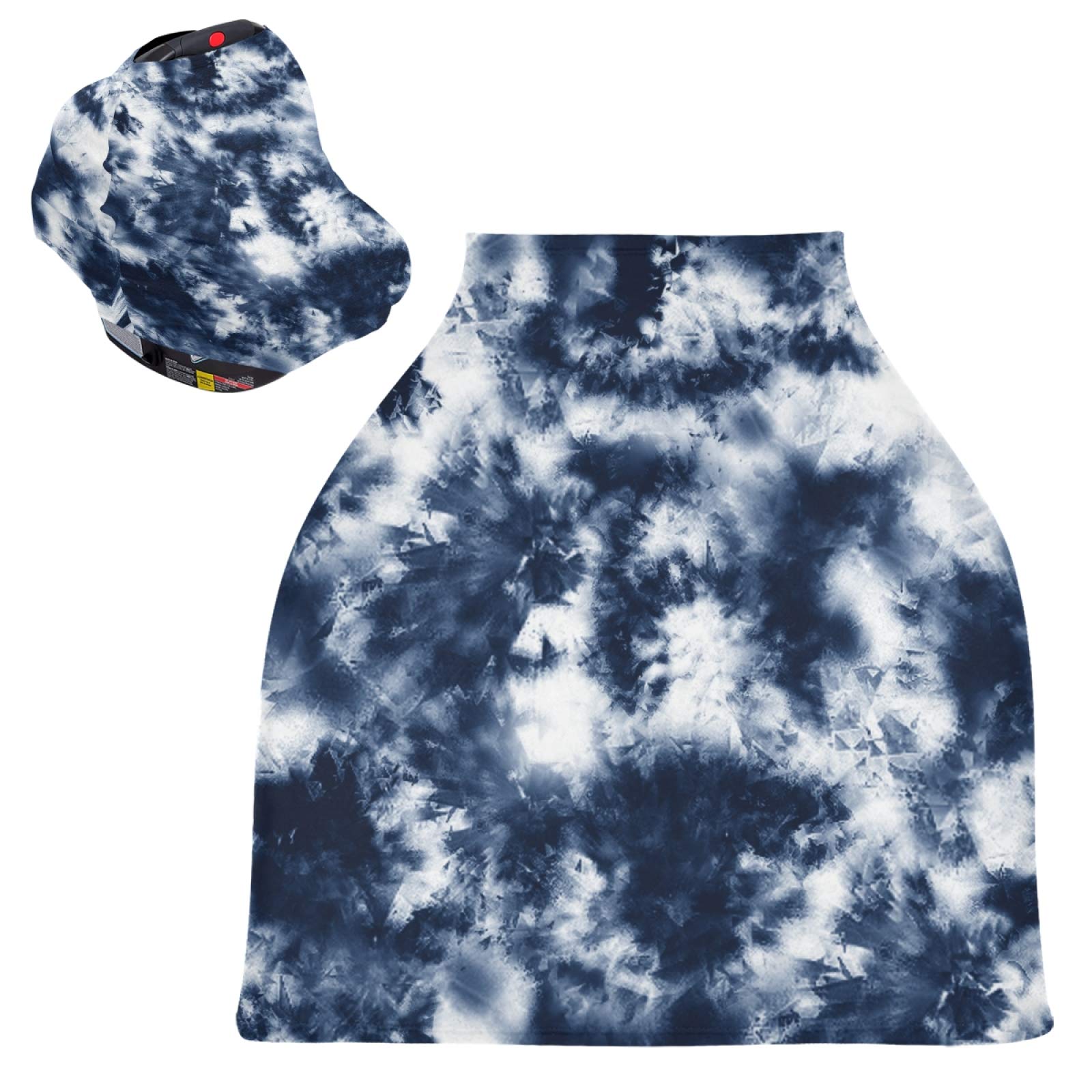 Nursing Cover Breastfeeding Scarf Indian Boho Navy Tie Dye - Baby Car Seat Covers, Stroller Cover, Carseat Canopy (1na8b)