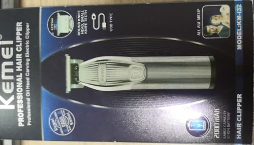 Kemei 0mm Baldheaded Hair Clippers for Men Professional Cordless Hair Trimmer Beard Trimmer with T Blade Zero Gapped Rechargeable Grooming Kit